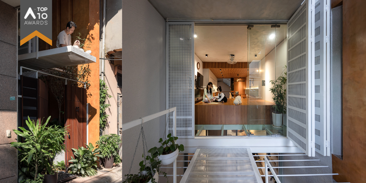 Nhà ống 3.6 x 14m trong ngõ nhỏ với một cây cầu ở mặt tiền | A4 Architects